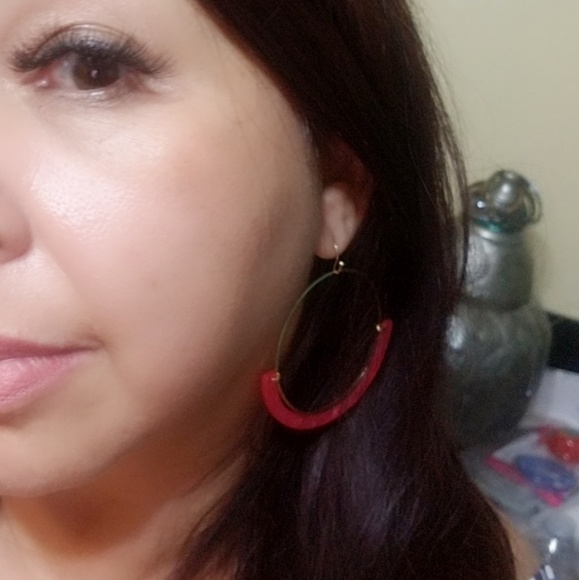 Mixit | Jewelry | Mixit Bright Pink And Gold Hoops | Poshmark